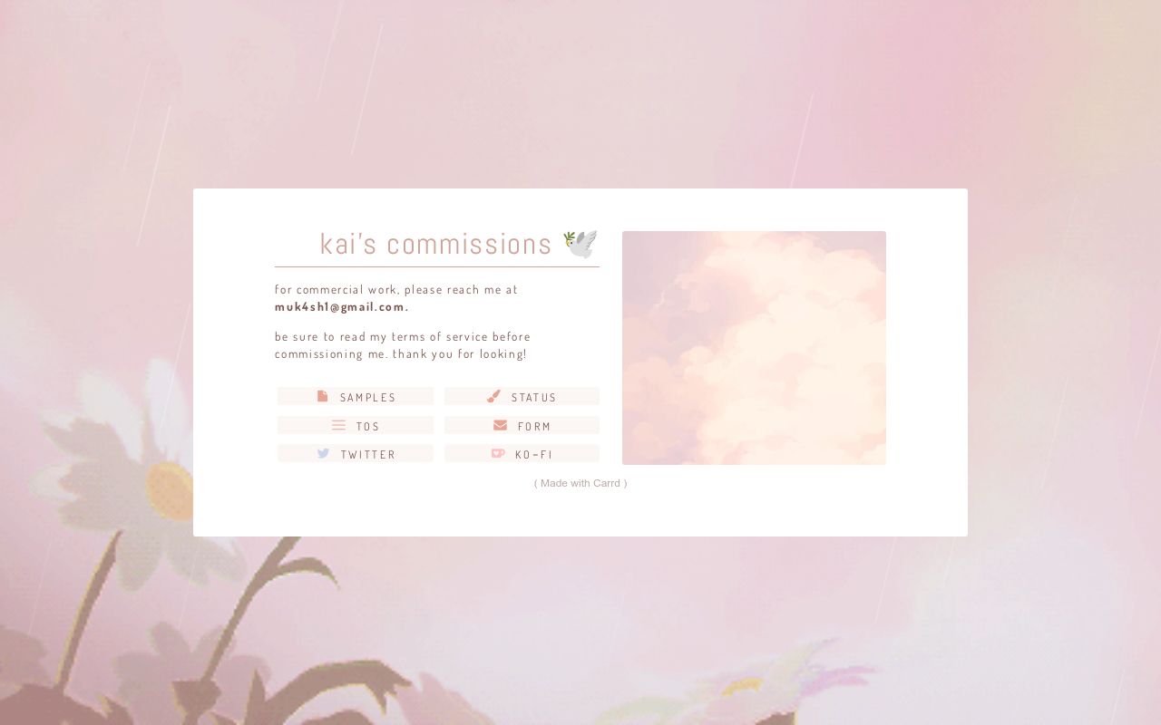 kai's commissions